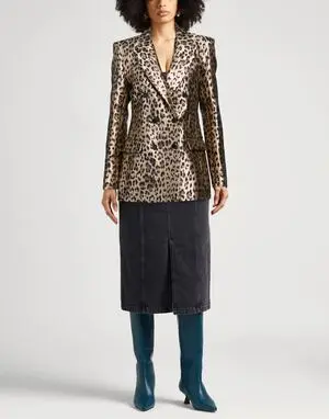P.a.r.o.s.h Double-breasted Animal Print Jacquard Blazer