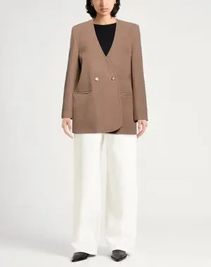 ALYSI Chocolat Coat Taupe Size Virgin Wool