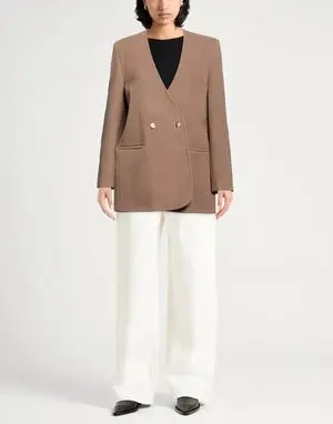 ALYSI Chocolat Coat Taupe Size Virgin Wool