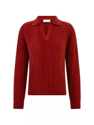FERRAGAMO Knitted Polo Sweater - Red