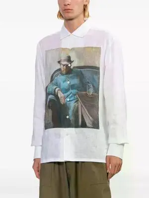 Junya Watanabe Graphic-print Linen Shirt