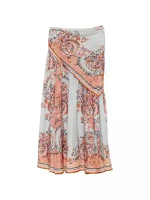 Zimmermann Aster Side-tie Midi Skirt - Blue