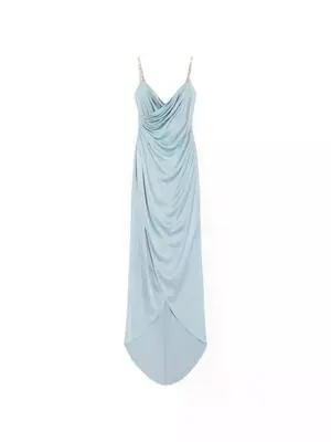 Valentino Garavani Embroidered Cady Satin Gown - Blue