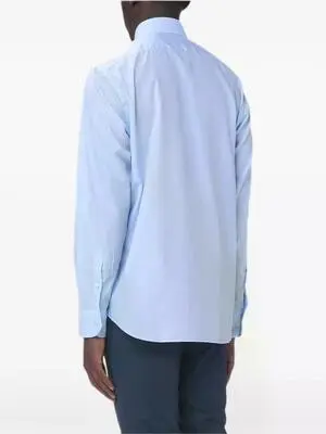 BROOKSFIELD Embroidered-logo Poplin Shirt - Blue