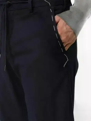 MYTHS Navy Flannel Texture Drawstring Trousers