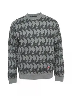 LOUIS VUITTON Logo Embroidered Crewneck Sweatshirt - Grey