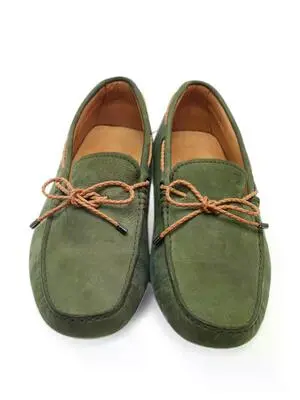 TOD'S Gommino Suede Boat Shoes - Green
