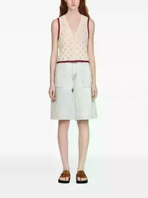 Sandro Crochet-knit Vest - Neutrals
