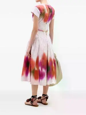 Silvia Tcherassi Multicolour Striped Print Dress - Neutrals