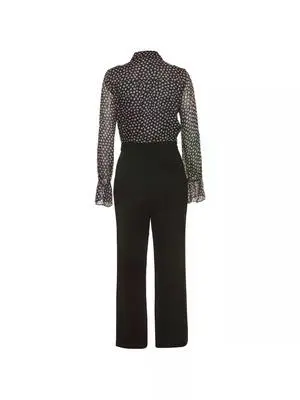 Diane Von Furstenberg Abstract Print Long Sleeve Jumpsuit