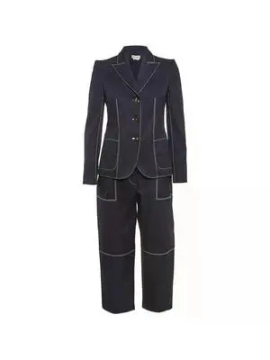 Alexander McQueen Contrast-stitch Suit - Blue