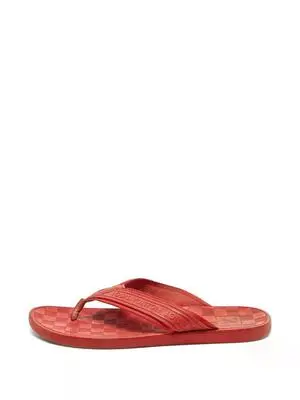 LOUIS VUITTON Check-textured Thong Flip Flops