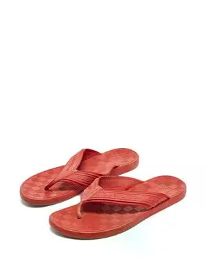 LOUIS VUITTON Check-textured Thong Flip Flops