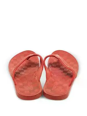 LOUIS VUITTON Check-textured Thong Flip Flops