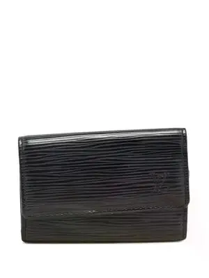 LOUIS VUITTON 6 Leather Key Holder - Black