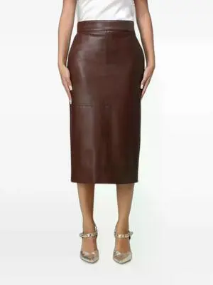Elisabetta Franchi Pencil Midi Skirt With Hook-and-eye Detail