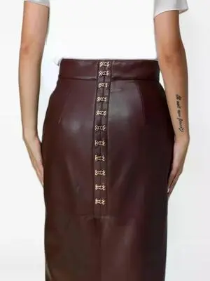 Elisabetta Franchi Pencil Midi Skirt With Hook-and-eye Detail