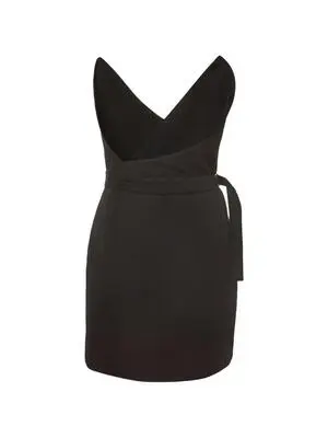 Saint Laurent Strapless Belted Mini Dress