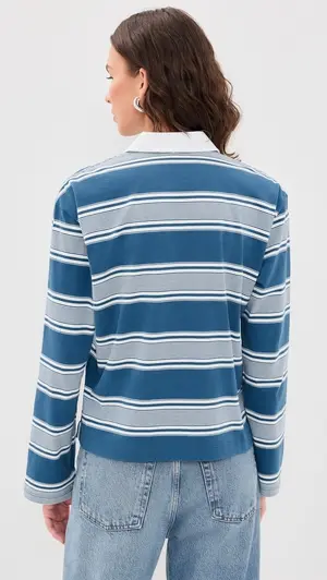 Rag & Bone Kelly Stripe Long Sleeve Polo