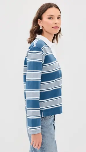 Rag & Bone Kelly Stripe Long Sleeve Polo
