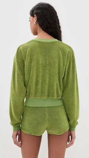 Eterne Cropped V Neck Sweatshirt