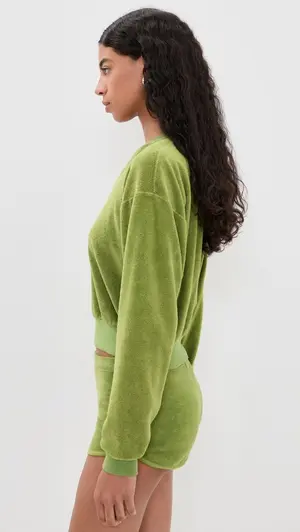 Eterne Cropped V Neck Sweatshirt