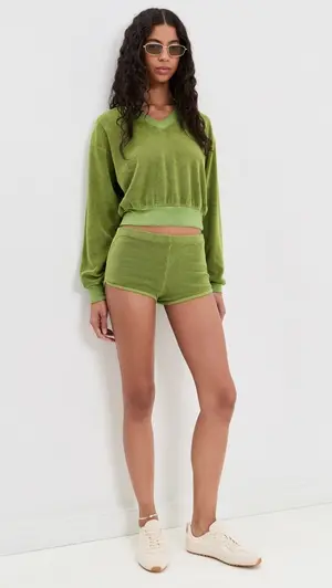 Eterne Cropped V Neck Sweatshirt
