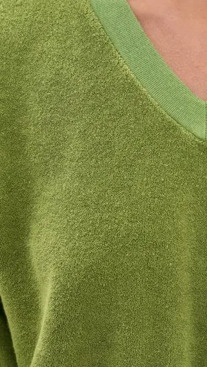 Eterne Cropped V Neck Sweatshirt