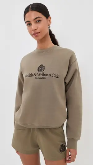 SPORTY & RICH H & W Crest Embroidered Crewneck