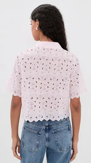 FRAME The Paisley Eyelet Top