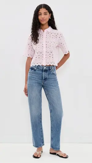 FRAME The Paisley Eyelet Top