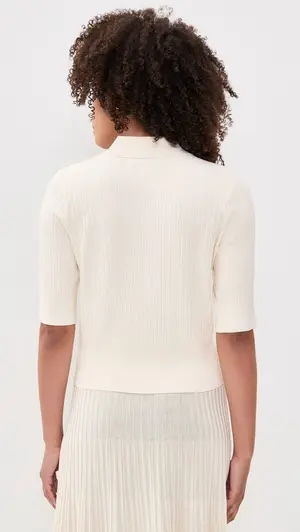 TWP Short Sleeve Polo Sweater