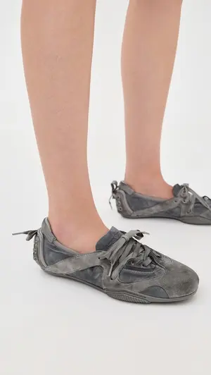 Acne Studios Bilaria Tumbled Suede Ballet Sneakers