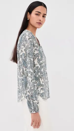 Veronica Beard Farah Paisley Print Blouse