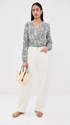 Veronica Beard Farah Paisley Print Blouse