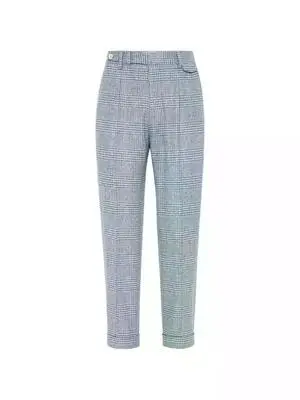 Brunello Cucinelli Plaid Pleated Trousers
