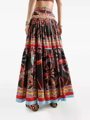Dolce & Gabbana Carretto Print Poplin Long Skirt