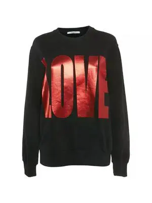 Givenchy Cotton Love Print Crew Neck Sweater - Black