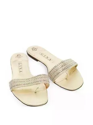 GINA Crystal-embellished Flat Sandals