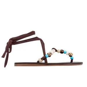 ANCIENT GREEK SANDALS Katia Beads - Brown