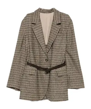 Brunello Cucinelli Checked Belted Blazer - Multicolor