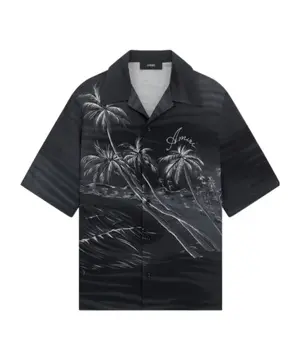 Amiri Palm Tree-print Shirt - Black