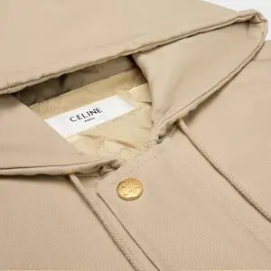 Celine Triomphe Blouson Jacket In Oxford Cotton