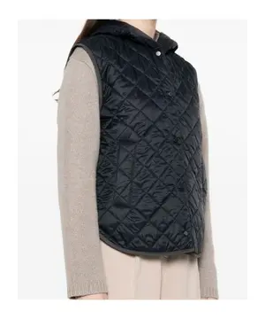 Brunello Cucinelli Quilted Hooded Gilet - Blue