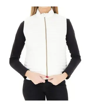 SAVE THE DUCK Sleeveless Quilted Zip-up Vest - White
