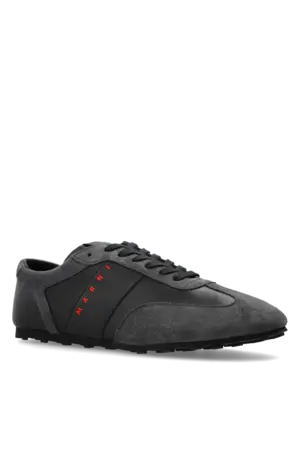 Marni Paneled Suede And Leather Low Top Sneakers