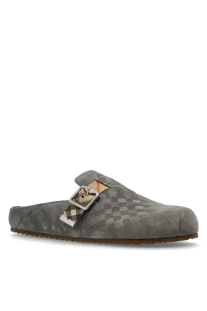 Burberry Suede Checked Mules
