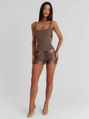 OUTCAST Edenn Corset Top Taupe