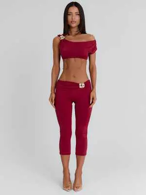 OUTCAST Atheena Capri Pants - Red