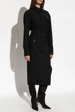 Dsquared2 Wool Midi Dress With Back Slit
